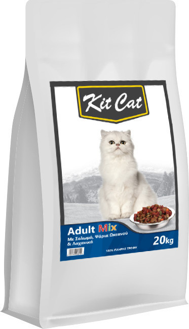 Kit Cat Adult Mix Σολομός / Ψάρι Ωκεανού / Λαχανικά 20kg | Skroutz.gr