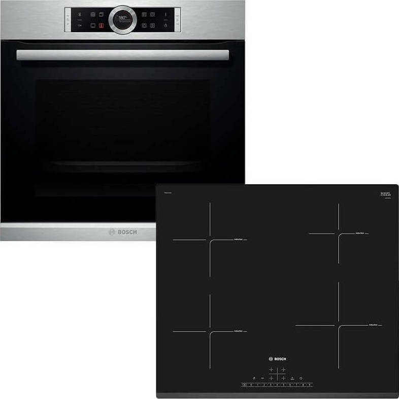 Bosch HBG635BS1 + PIE631FB1E Φούρνος άνω Πάγκου 71lt με Επαγωγικές ...