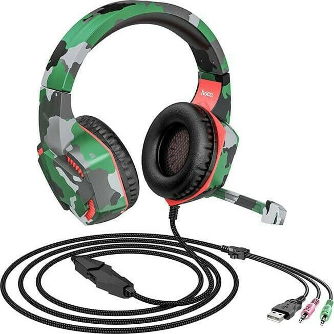 Hoco ESD08 On Ear Gaming Headset με σύνδεση USB / 2x3.5mm Πράσινο ...