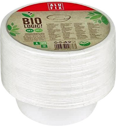 Alufix Σετ 50 Πλαστικά Μπωλ με Χωρητικότητα 500ml Λευκά Biologic ...
