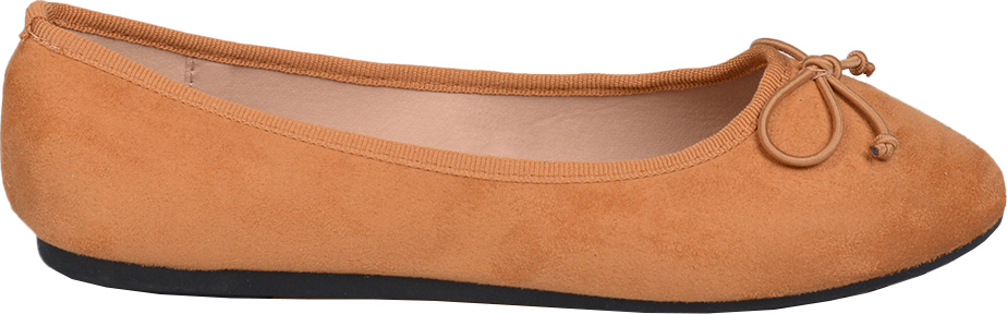 Famous Shoes DY-01 Suede Γυναικείες Μπαλαρίνες σε Καφέ Χρώμα | Skroutz.gr