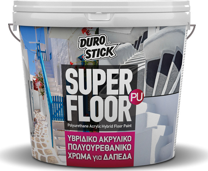 Durostick Χρώμα Ακρυλικό Super Floor Pu 0.75lt Γκρι | Skroutz.gr