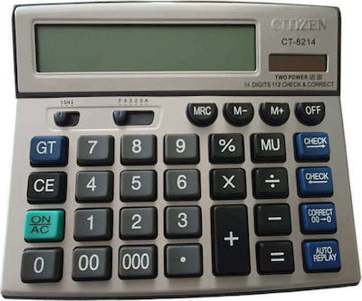 Citizen Αριθμομηχανή CT-8214 14 Ψηφίων σε Ασημί Χρώμα | Skroutz.gr