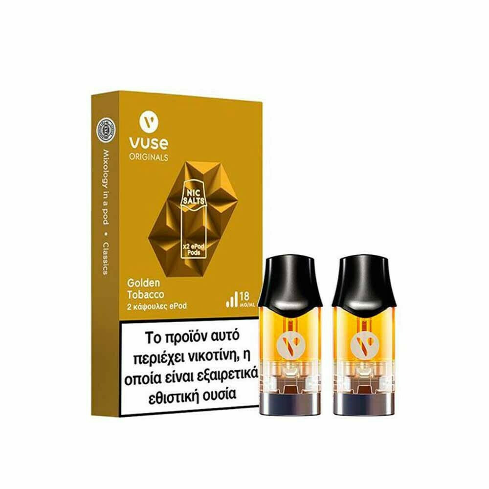 Vuse ePod Golden Tobacco 18mg 1.9ml 2τμχ | Skroutz.gr