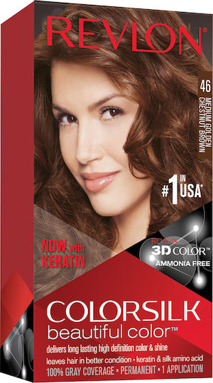 Revlon Βαφή Μαλλιών 46 Medium Golden Chestnut Brown 130ml | Skroutz.gr