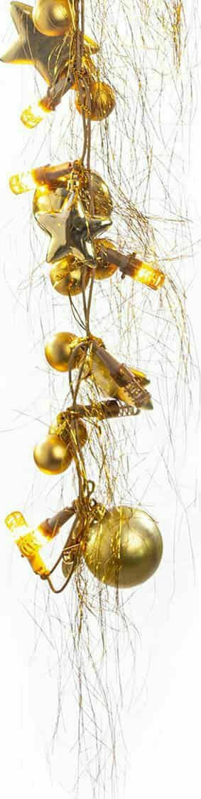 JK Home Decoration Χριστουγεννιάτικη Γιρλάντα Φωτιζόμενη Πλαστική Χρυσή ...