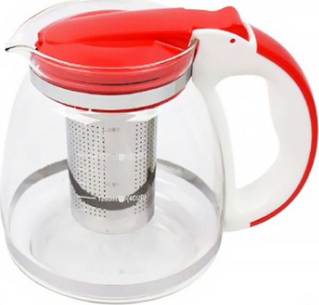 Τσαγιέρα Γυάλινη με Φίλτρο Κόκκινη 1500ml | Skroutz.gr