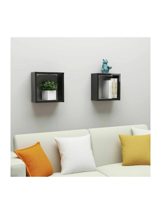 Ράφια Τοίχου 807019 Μαύρο 2τμχ 30x15x30cm | Skroutz.gr
