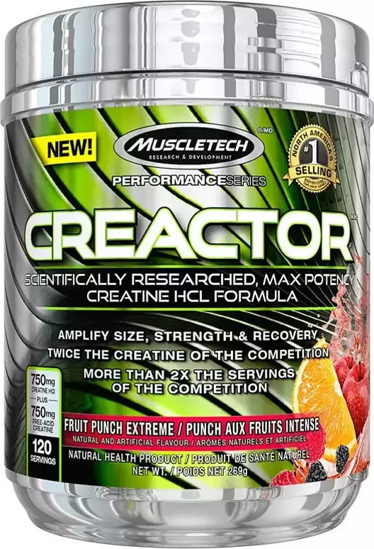 MuscleTech Creactor Creatine HCl 269gr Fruit Punch Extreme - Skroutz.gr