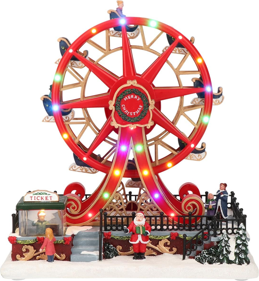 JK Home Decoration Χριστουγεννιάτικη Φωτιζόμενη Διακοσμητική Ρόδα Λούνα ...