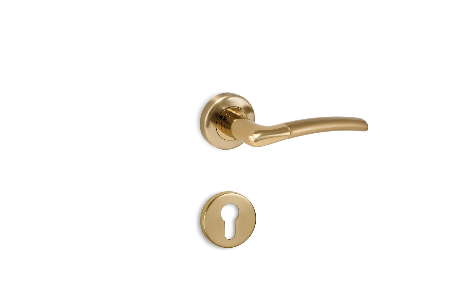 Conset Πόμολο Εξώπορτας με Ροζέτα Αριστερό C1045 Ματ & Γυαλιστερό Όρο ...