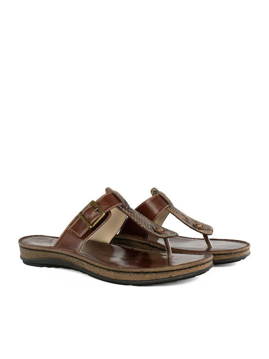 Castor Anatomic 1228-2 Δερμάτινα Γυναικεία Σανδάλια Ανατομικά σε Καφέ ...