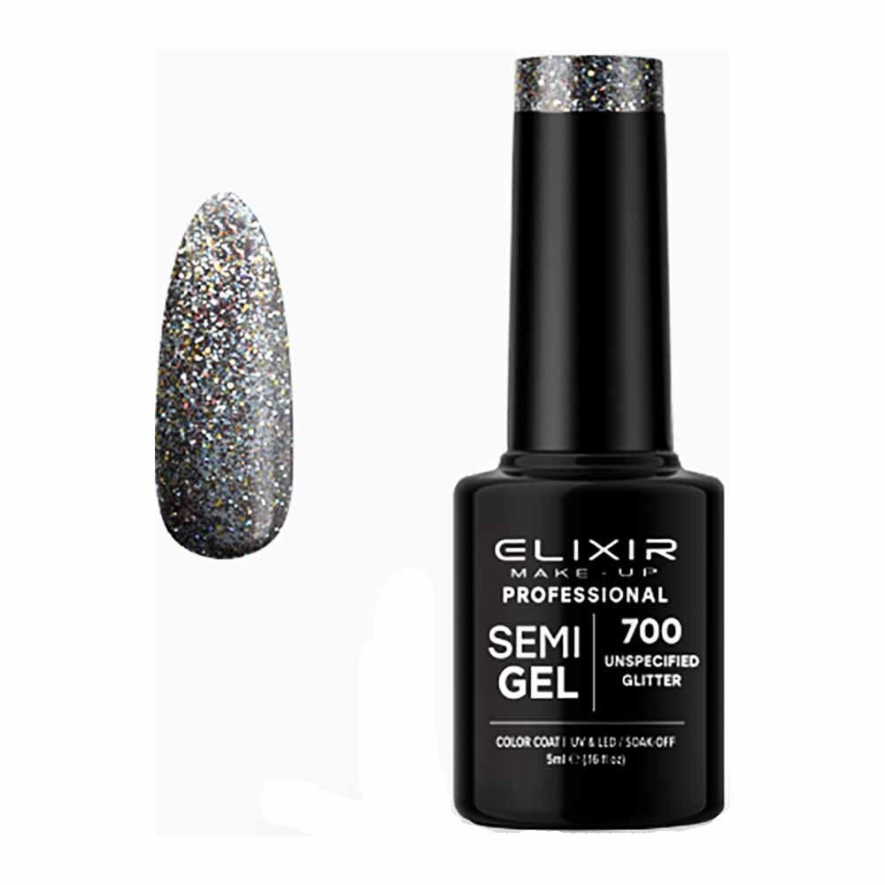 Elixir Semi Gel Ημιμόνιμο Βερνίκι Νυχιών 700 Unspecified με Glitter 5ml | Skroutz.gr