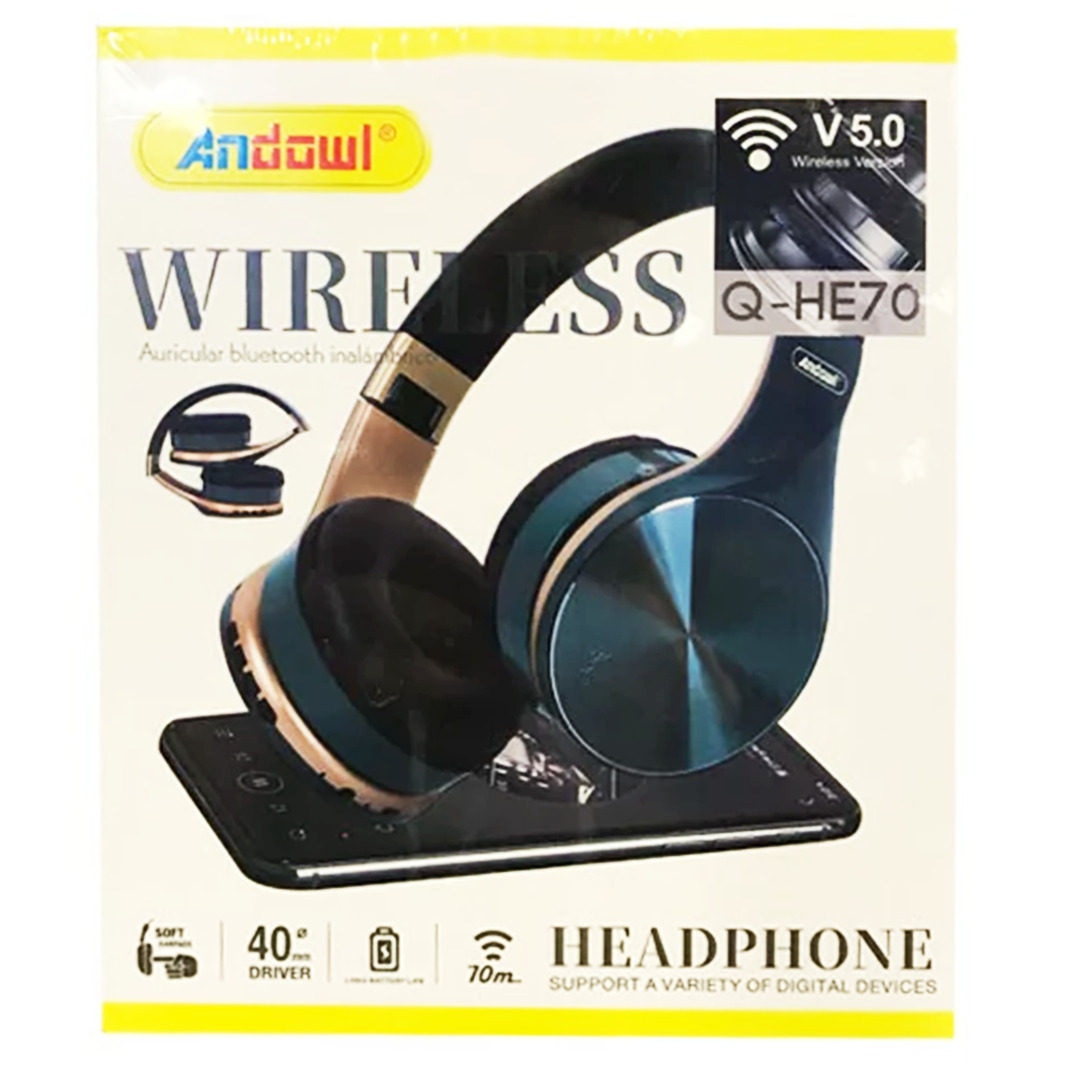 Andowl Q-HE70 Ασύρματα Bluetooth On Ear Ακουστικά με Ραδιόφωνο Μαύρα ...