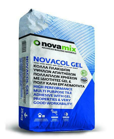 Novamix Novacol Gel Κόλλα Πλακιδίων Λευκή 25kg 09308 | Skroutz.gr