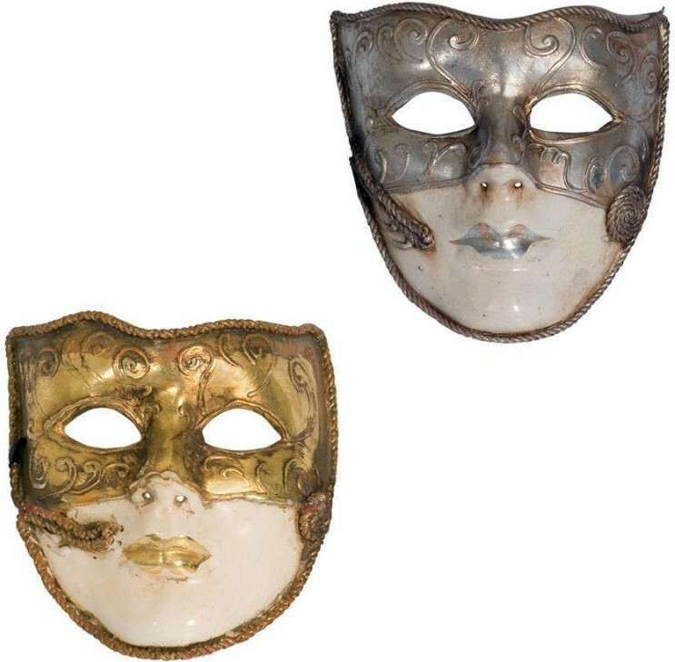 Αποκριάτικη Μάσκα Προσώπου ΚΛ74221 Ben Paper Mache Ασημί | Skroutz.gr