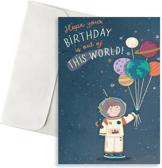 Ευχετήρια Κάρτα Γενεθλίων Γενεθλίων Aστροναύτης 63801 | Skroutz.gr