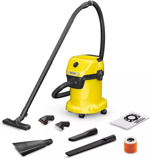 Karcher WD 3 V-17/6/20 CAR Σκούπα Υγρών / Στερεών 1000W με Πλαστικό ...
