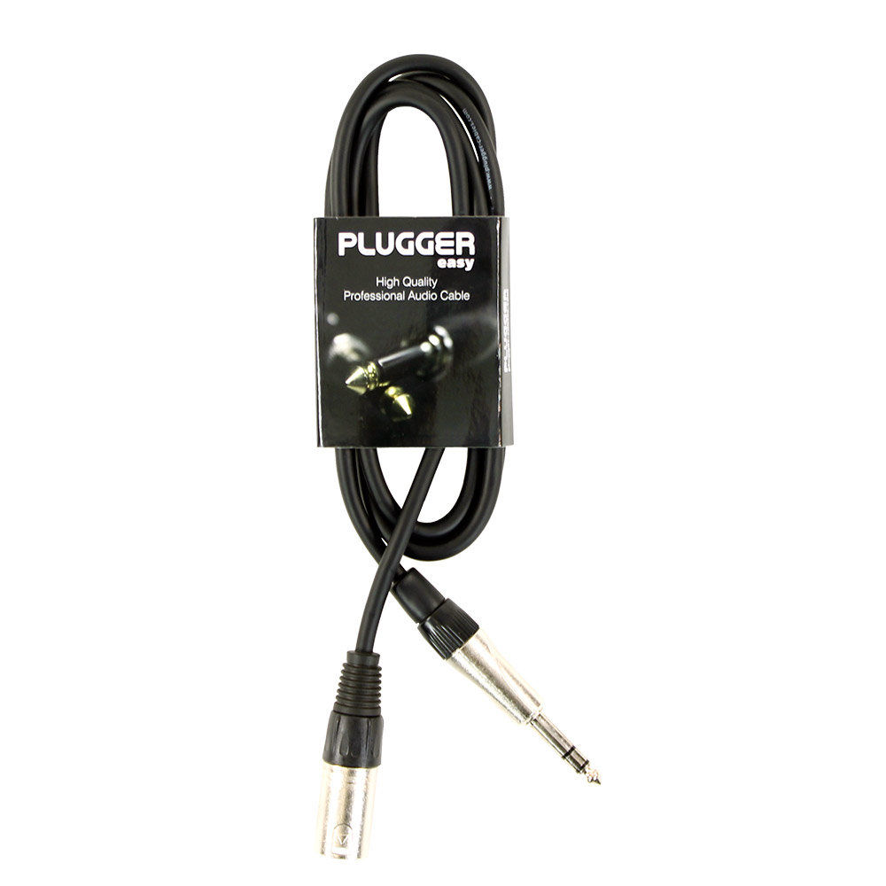 Plugger Cable XLR male - 6.3mm male Μαύρο 1.5m (PLUCABSXM3JMS1M50EAS ...