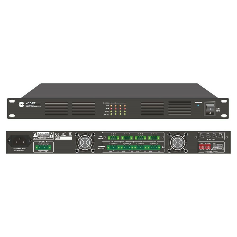 CMX Audio DA-4120 Τελικός Ενισχυτής PA 4 Καναλιών 120W/8Ω 120W/100V με Σύστημα Ψύξης | Skroutz.gr
