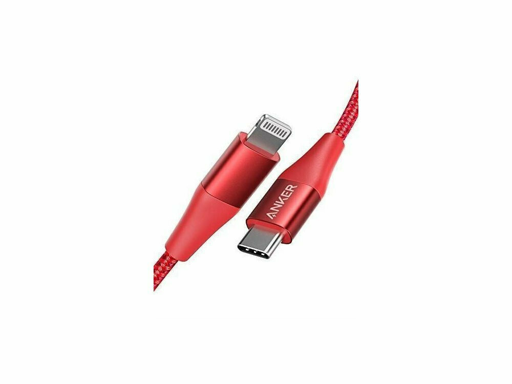 Anker PowerLine + ΙΙ Braided USB-C to Lightning Cable 87W Κόκκινο 0.9m ...