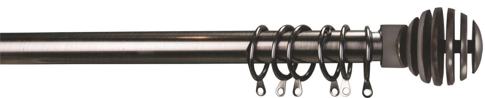 Kipper Πτυσσόμενο Μεταλλικό Κουρτινόξυλο Iron Μονό Φ25mm 120-210εκ ...