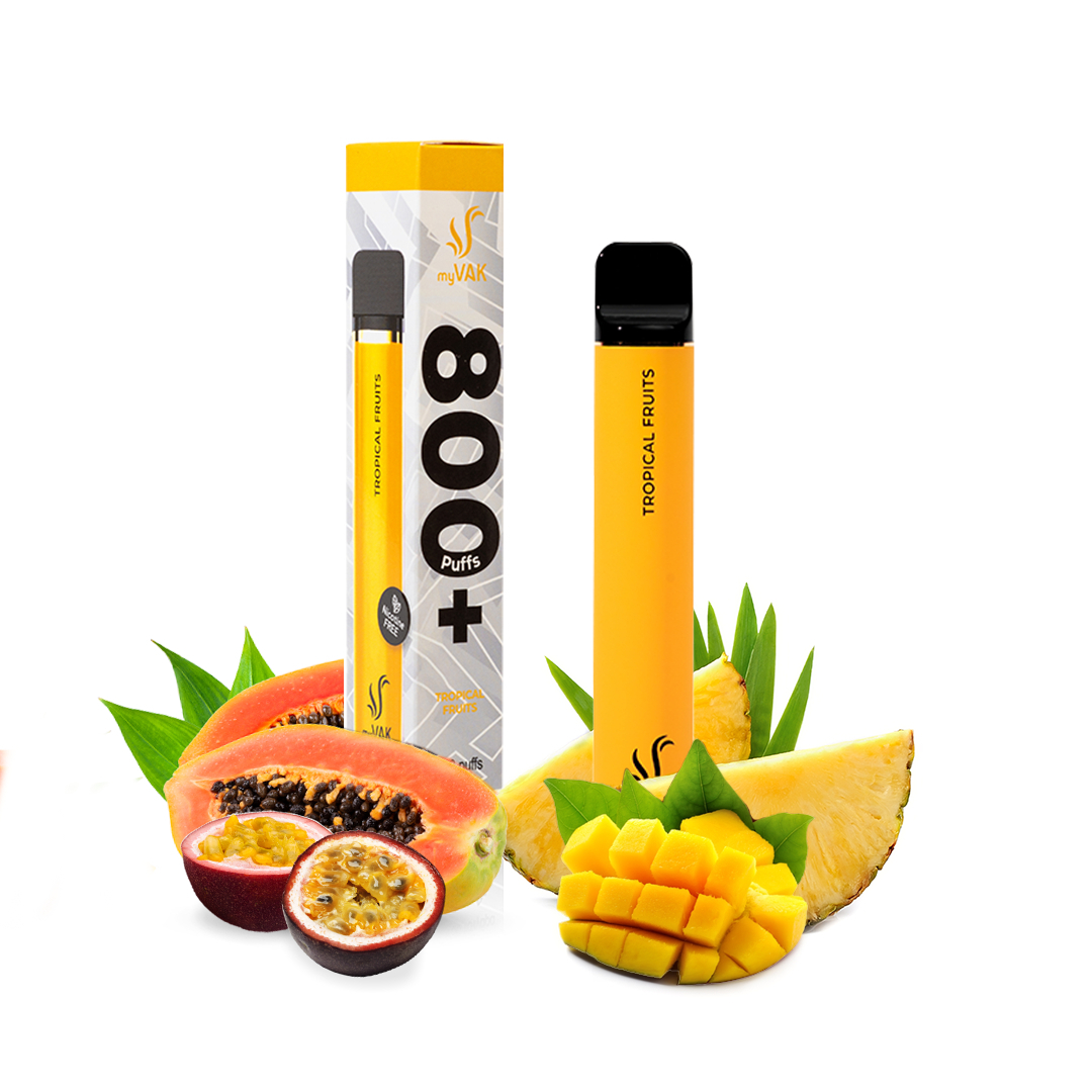 MyVak 800+ Puffs Tropical Fruits Disposable Pod Kit με Ενσωματωμένη ...