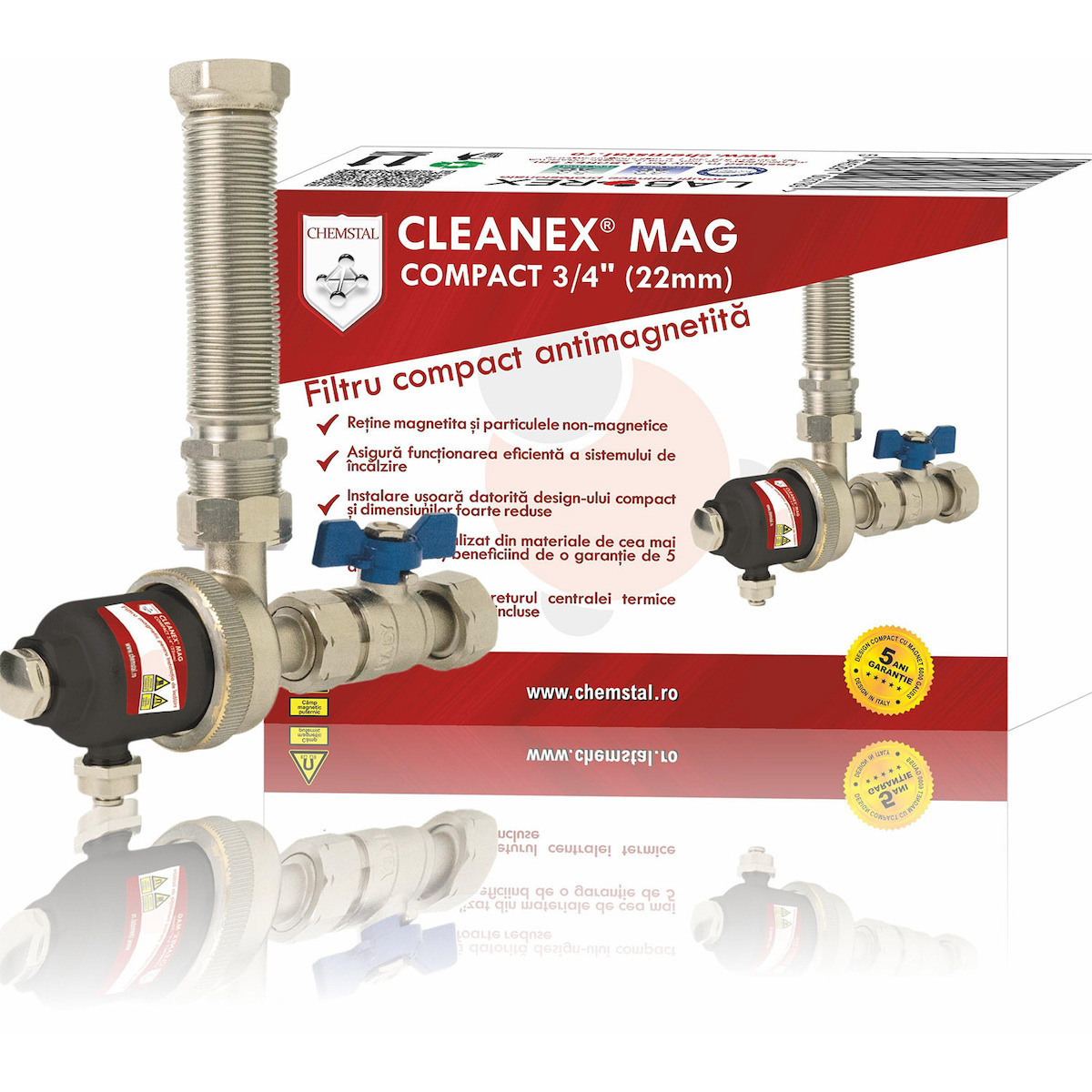 Cleanex Mag Compact 3/4 "(22mm) 02.204.388 Μαγνητικό Φίλτρο για Λέβητα ...
