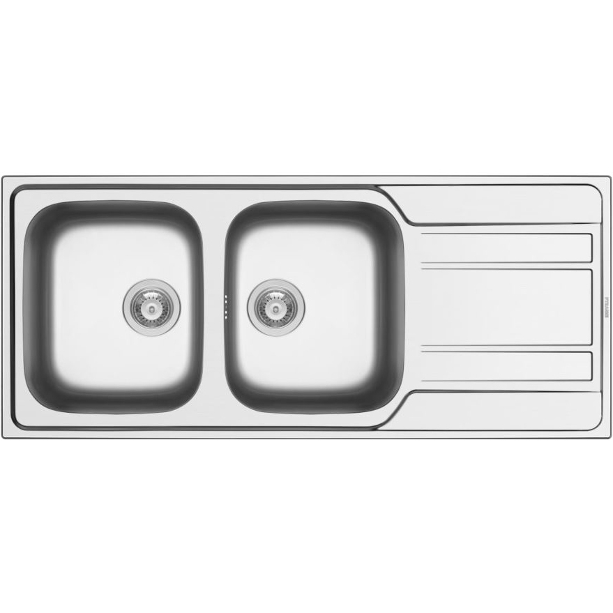 Pyramis Zeda Extra 2B 1D Ένθετος Νεροχύτης Inox Σατινέ Μ116xΠ50cm Ασημί ...