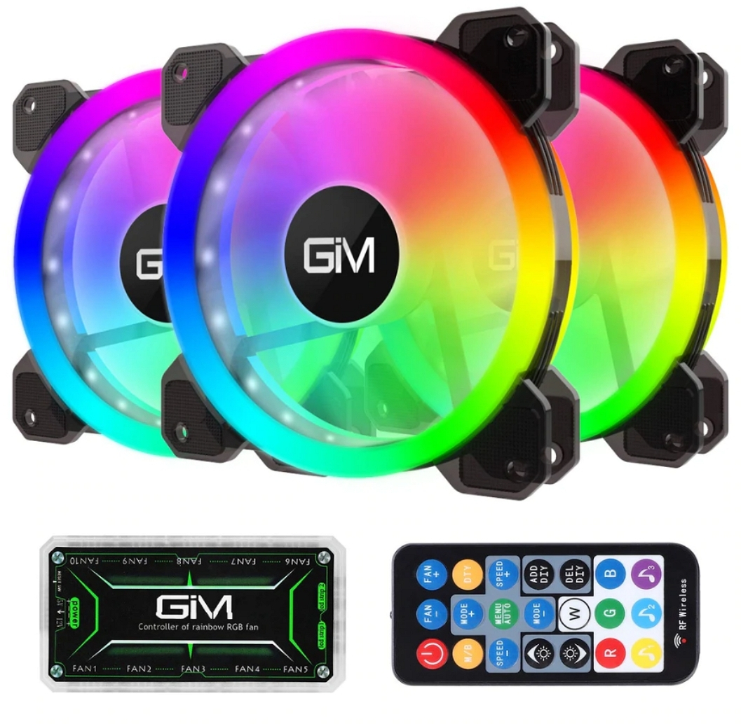 GIM KB-23 Case Fan 120mm με ARGB Φωτισμό και Σύνδεση 6-Pin 3τμχ ...