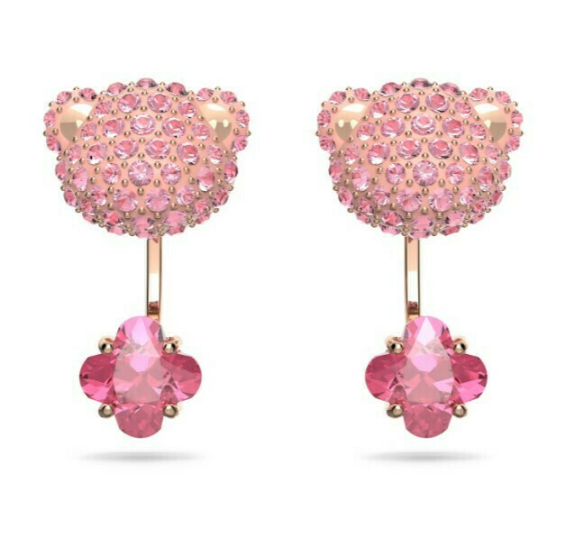 Swarovski Teddy Drop Γυναικεία Σκουλαρίκια Ear Jackets Επιχρυσωμένα Με ...