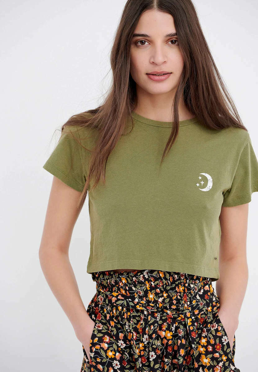 Funky Buddha FBL005-40504 Γυναικείο Crop Top Κοντομάνικο Καλοκαιρινό ...