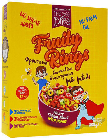 The Bee Bros Δημητριακά Fruity Rings με Μέλι Χωρίς Προσθήκη Ζάχαρης 250gr για 12+ μηνών | Skroutz.gr