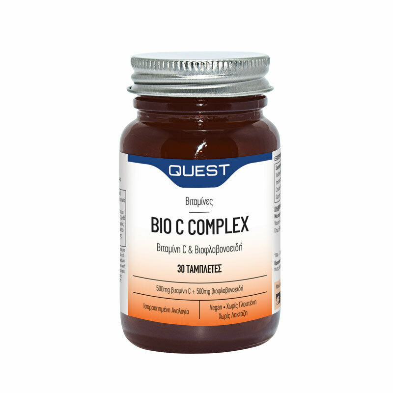 Quest Bio C Complex Βιταμίνη C 500mg & Βιοφλαβονοειδή 500mg 30 ταμπλέτες | Skroutz.gr
