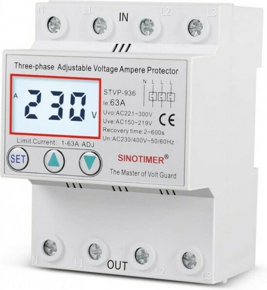 SVP-936 Τριφασικός Επιτηρητής Τάσης Ράγας Ψηφιακός | Skroutz.gr