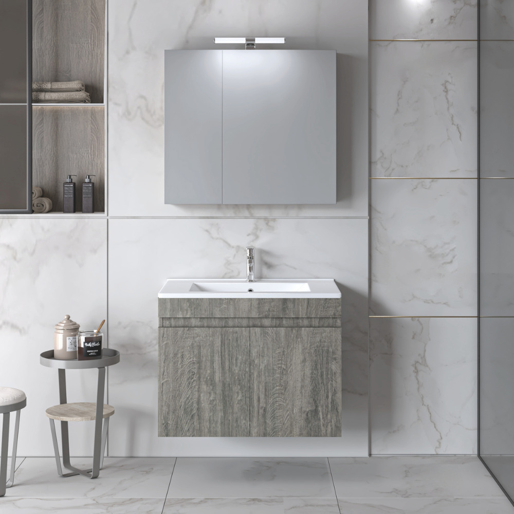 Martin Omega 75 9SOM075BENW Πάγκος με Νιπτήρα & Καθρέπτη Μ72xΒ44xΥ60cm ...