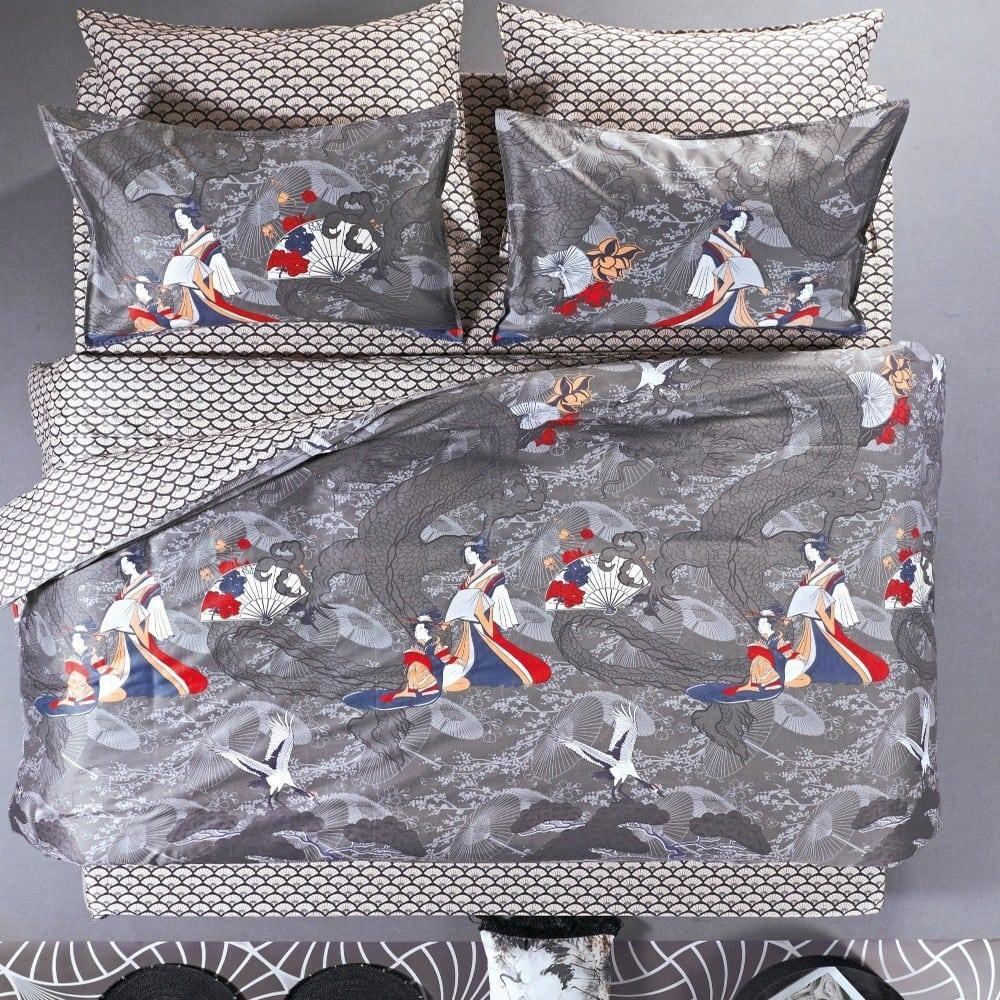 Kentia Geisha Σετ Μαξιλαροθήκες Oxford 000069480 50x70εκ. Γκρι | Skroutz.gr