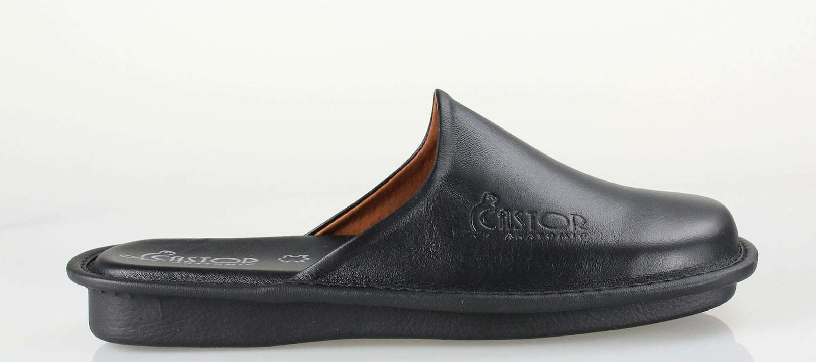 Castor Anatomic 4005 Δερμάτινες Χειμερινές Ανδρικές Παντόφλες Μαύρες ...