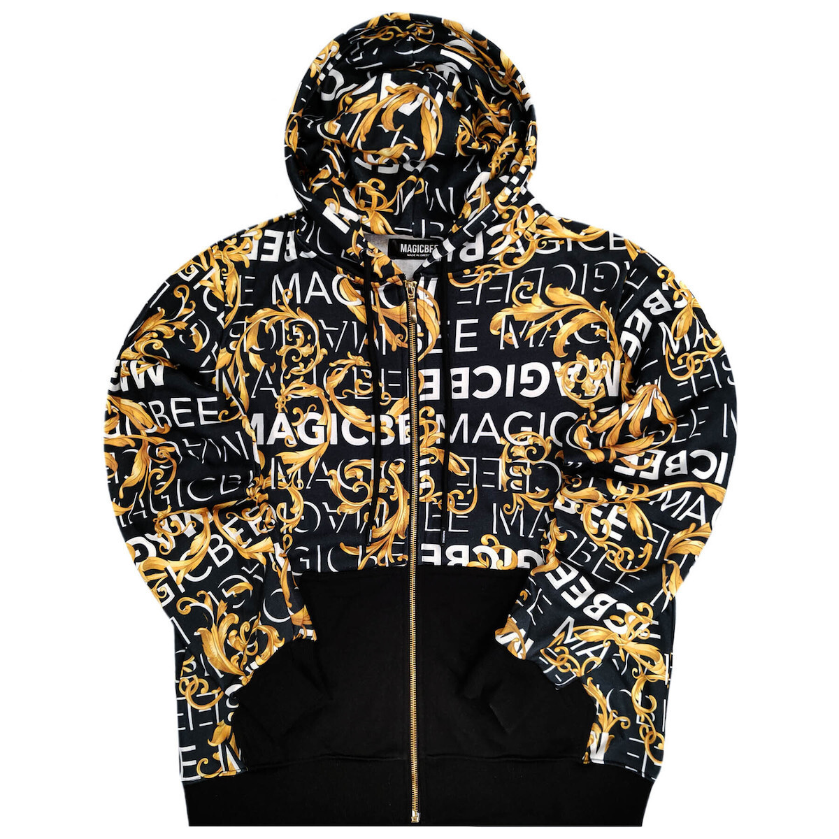 Magic Bee WB22600 Ανδρική Φούτερ Ζακέτα με Κουκούλα και Τσέπες Μαύρη ...