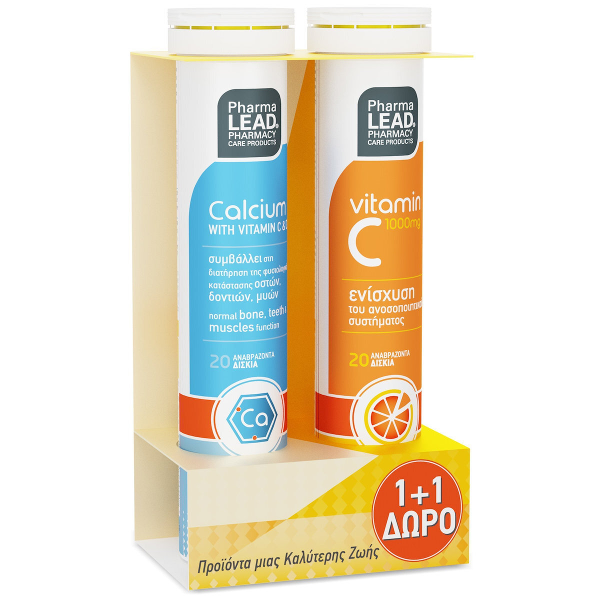 Pharmalead Calcium 20 αναβράζοντα δισκία & Vitamin C 1000mg 20 ...