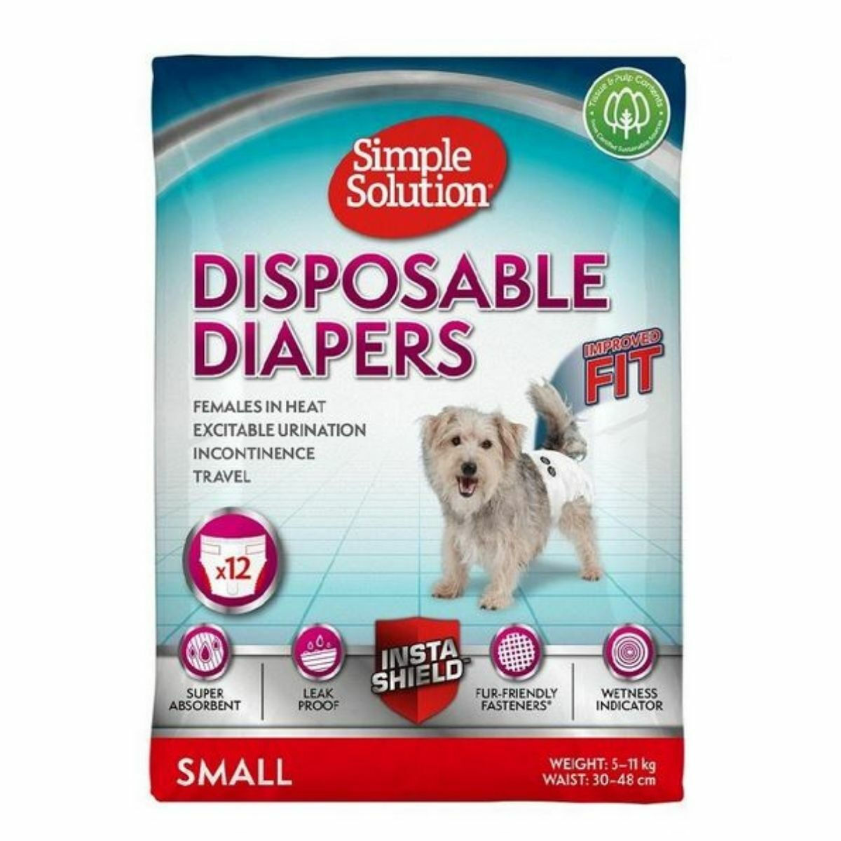 Simple Solution Disposable Diapers Female Πάνα Βρακάκι Σκύλου Small 30 ...