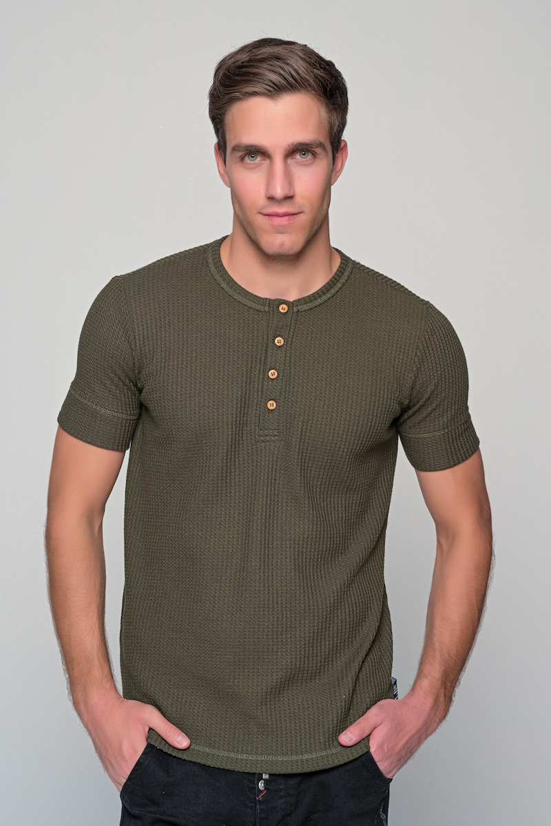 Ben Tailor 0620 Ανδρική Μπλούζα με Κουμπιά Κοντομάνικη Χακί | Skroutz.gr