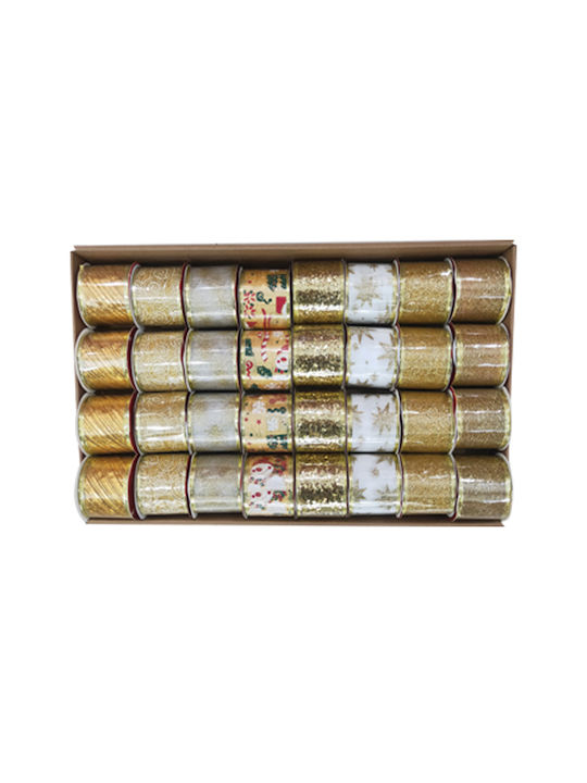 AGC Χριστουγεννιάτικη Κορδέλα Υφασμάτινη Χρυσή 270x6.3cm 16τμχ 00001545 | Skroutz.gr