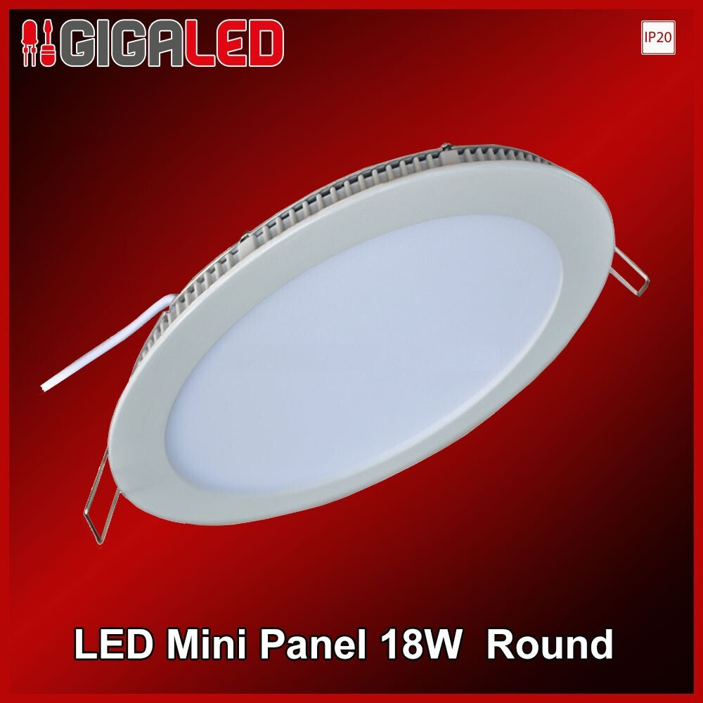 Gigaled Στρογγυλό Χωνευτό LED Panel Ισχύος 18W με Θερμό Λευκό Φως 22 ...