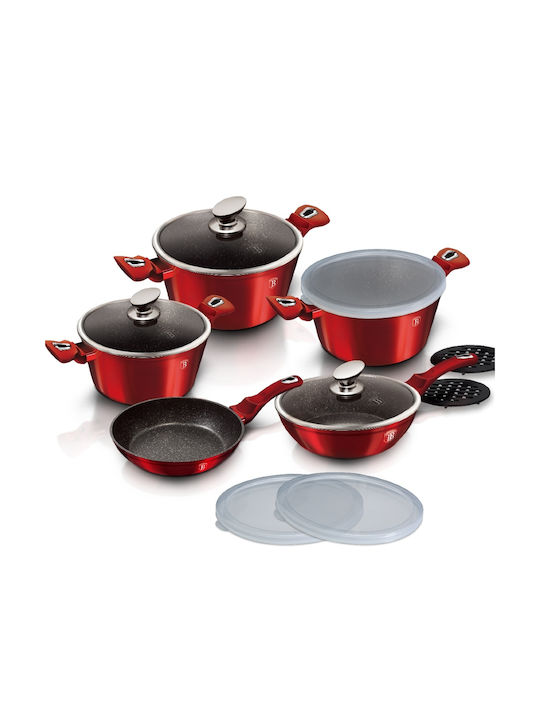 Berlinger Haus Metallic Line Σετ Μαγειρικά Σκεύη από Αλουμίνιο Κόκκινα ...
