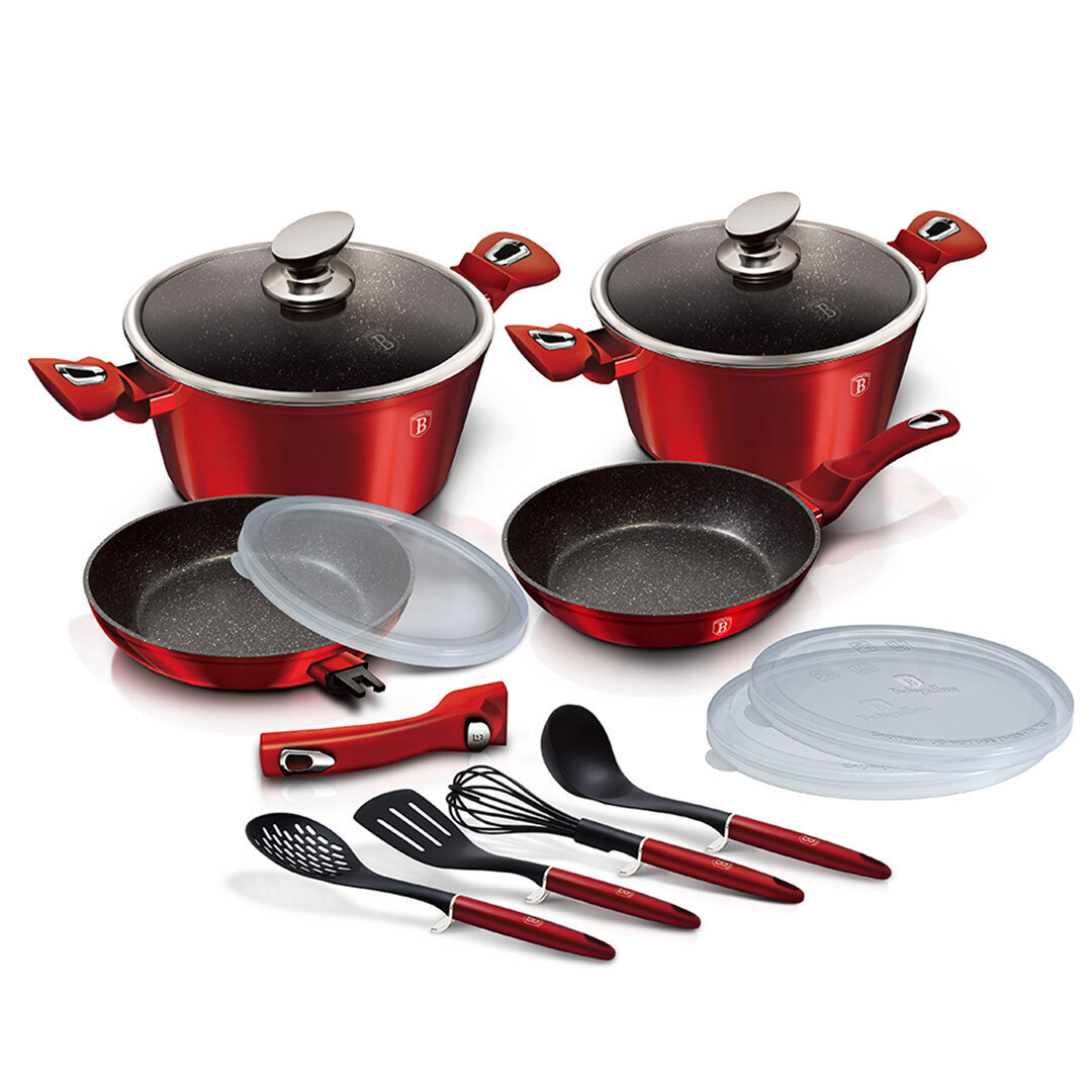 Berlinger Haus Metallic Line Σετ Μαγειρικά Σκεύη από Αλουμίνιο Burgundy Collection με ...