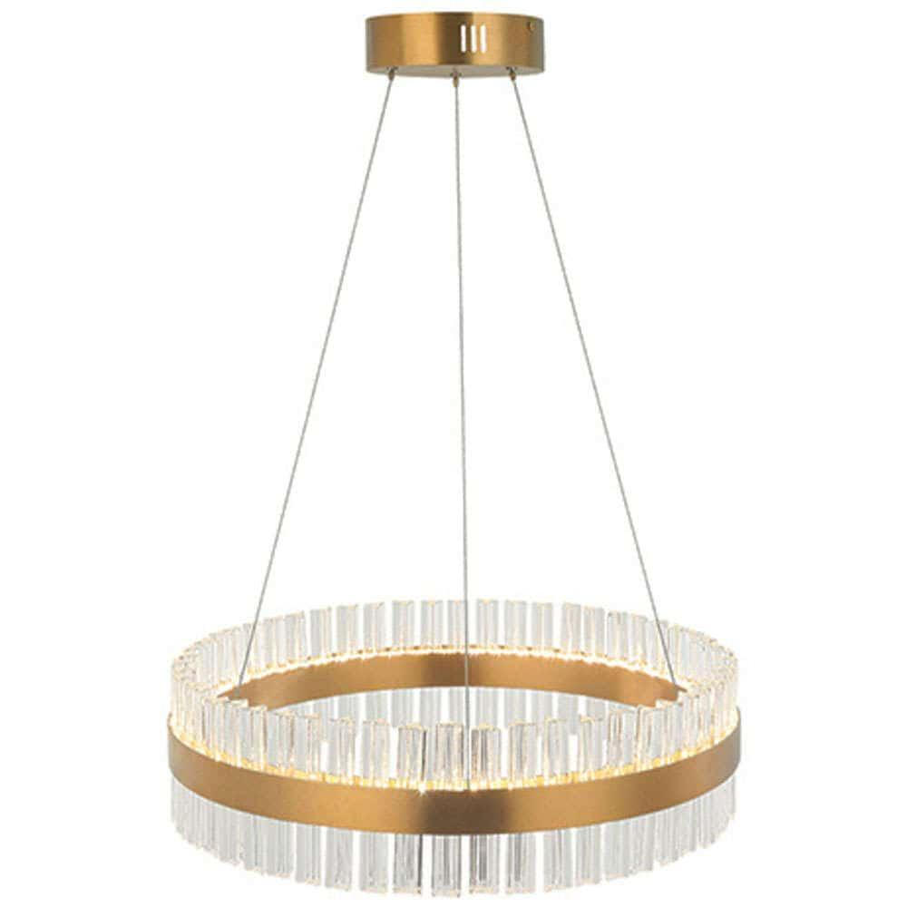 Zambelis Lights Μοντέρνο Κρεμαστό Φωτιστικό με Ενσωματωμένο LED σε Χρυσό Χρώμα 22040 | Skroutz.gr