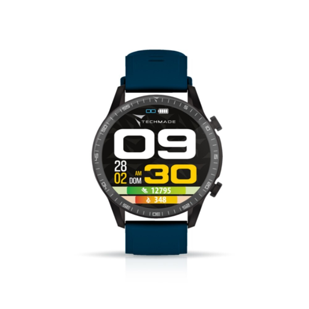 Techmade Rocks 46mm Smartwatch με Παλμογράφο (Μπλε) | Skroutz.gr