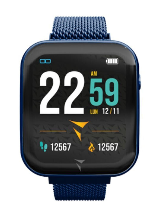 Techmade Talk Smartwatch με Παλμογράφο (Blue Metallic) | Skroutz.gr