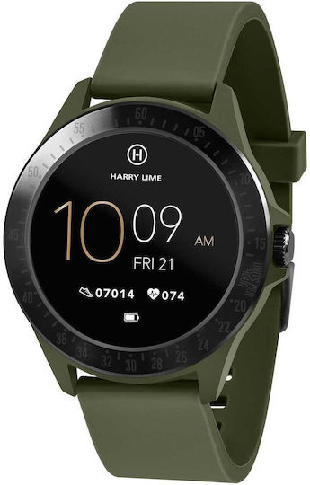 Harry Lime Aluminium 44mm Smartwatch mit Pulsmesser (Black / Khaki ...